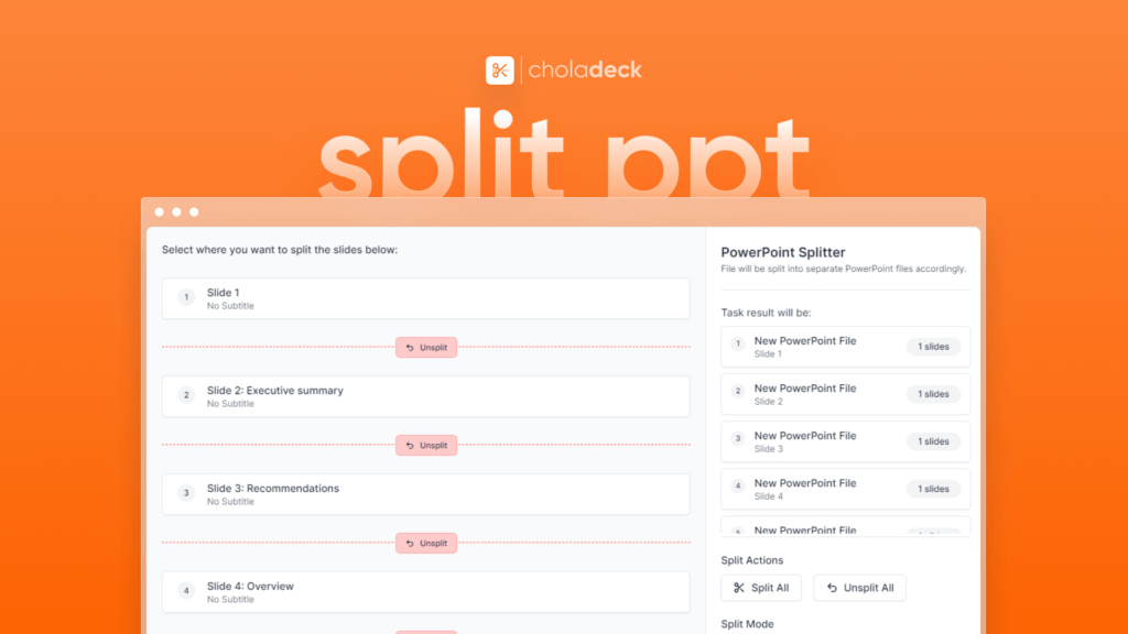 PowerPoint Splitter Tool: Split PPT Files Online For Free