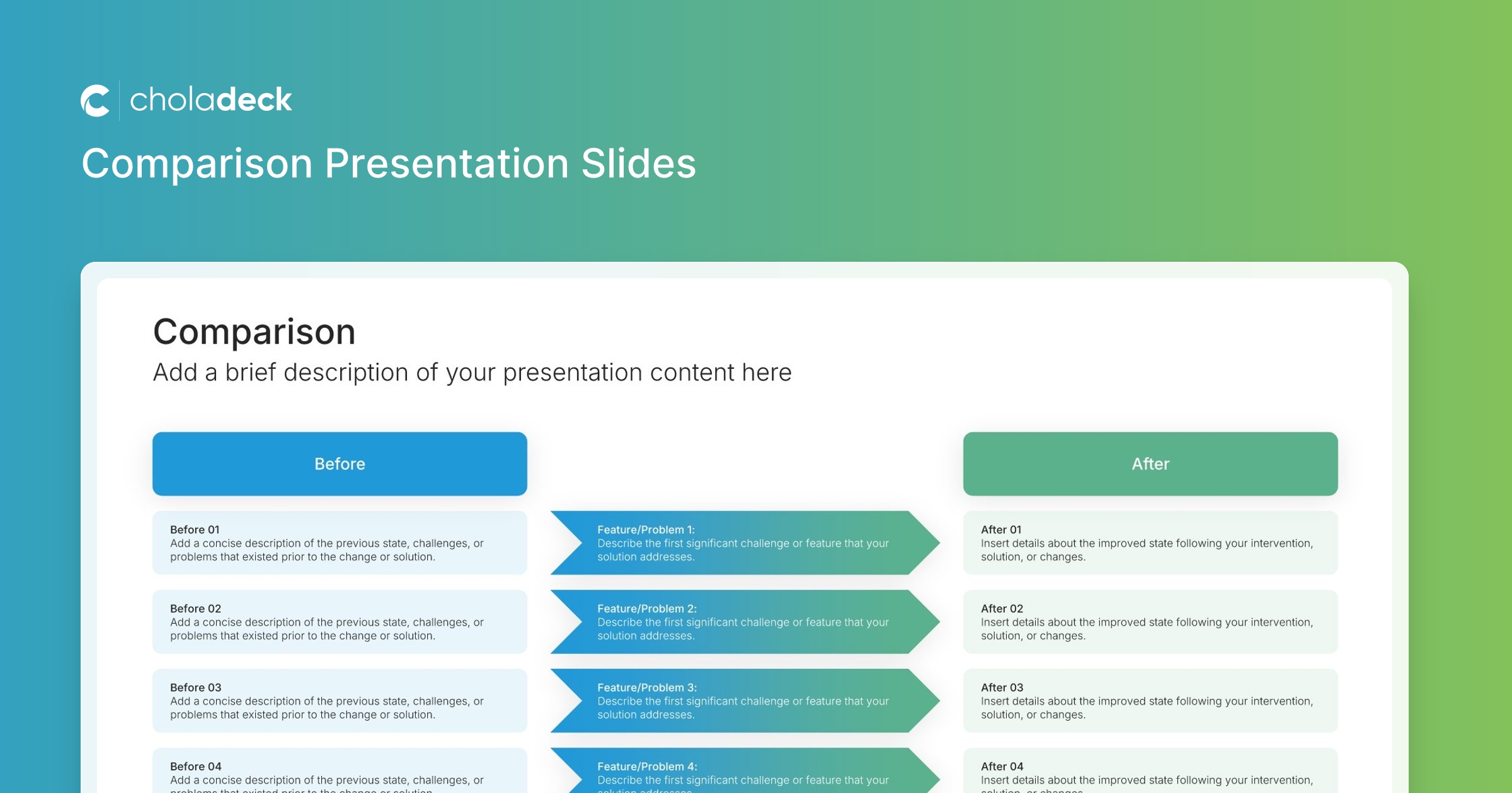 Comparison Slides: Evaluate Options Side by Side