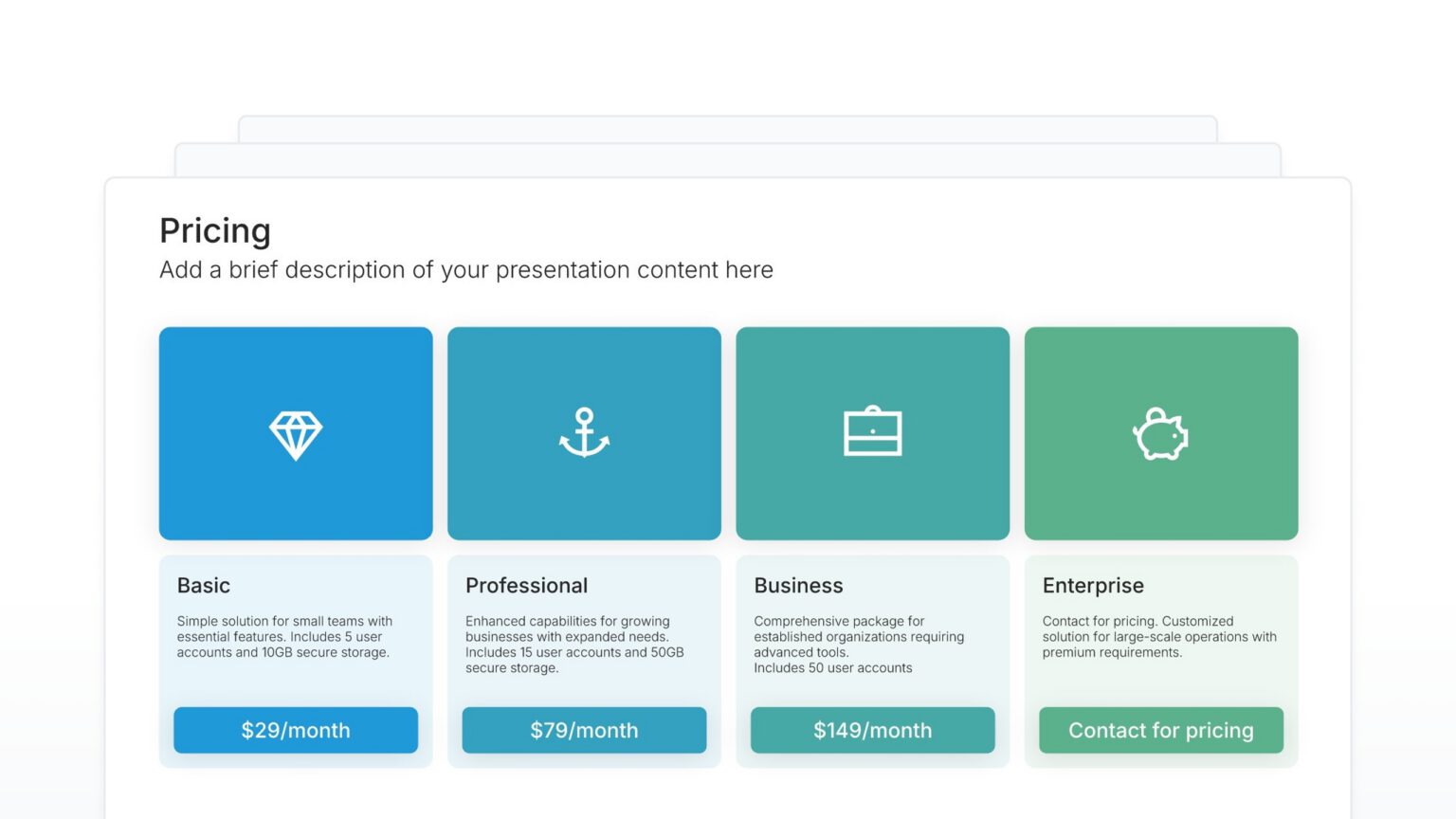 Pricing Slides: Display Plans and Packages Clearly