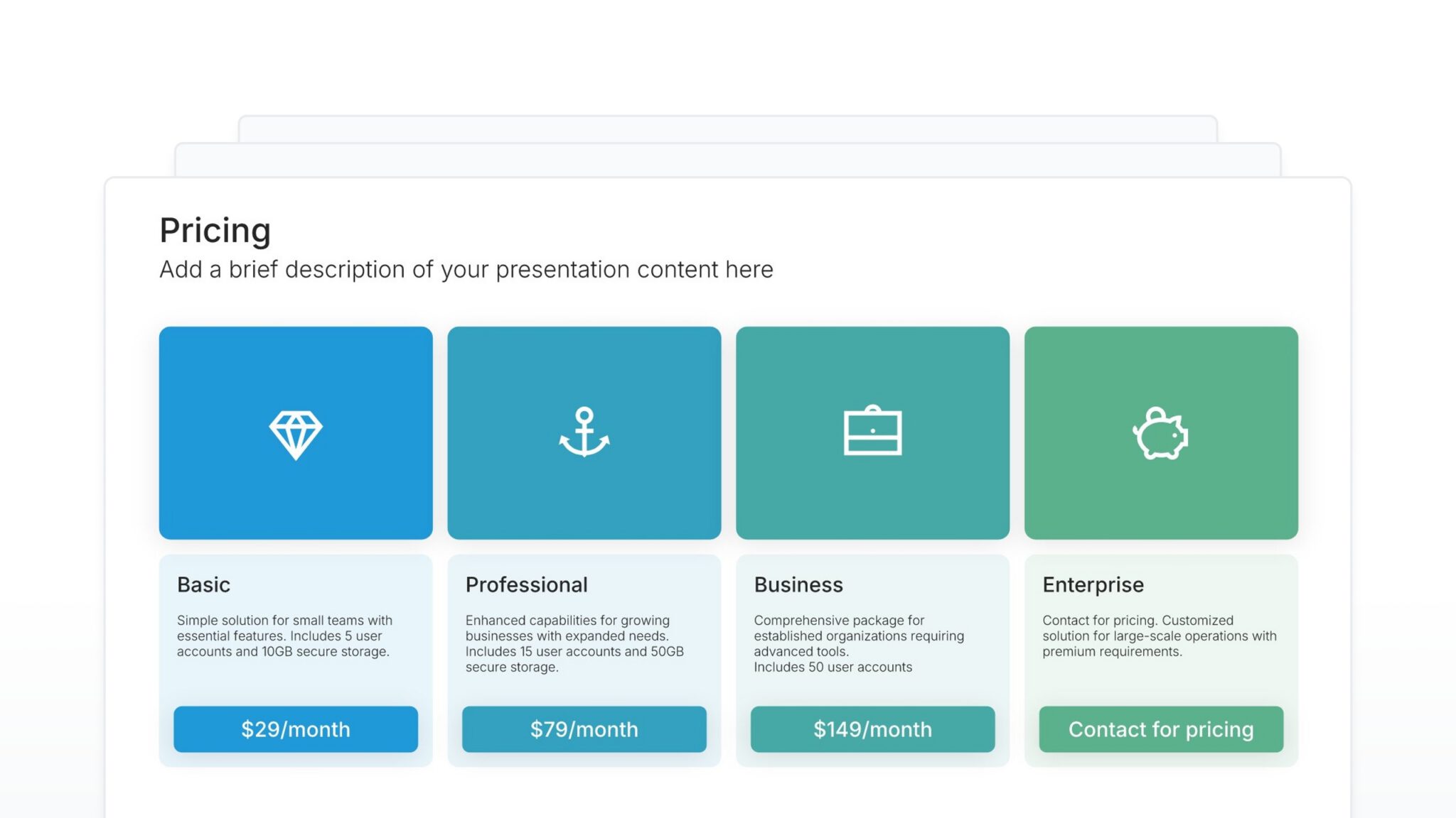 Pricing Slides: Display Plans and Packages Clearly