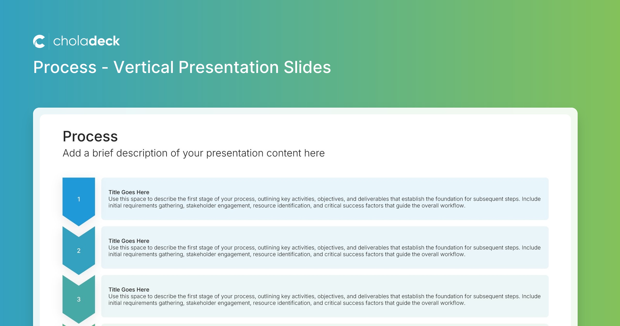 Vertical Process Slides: Show Steps Flowing Top to Bottom