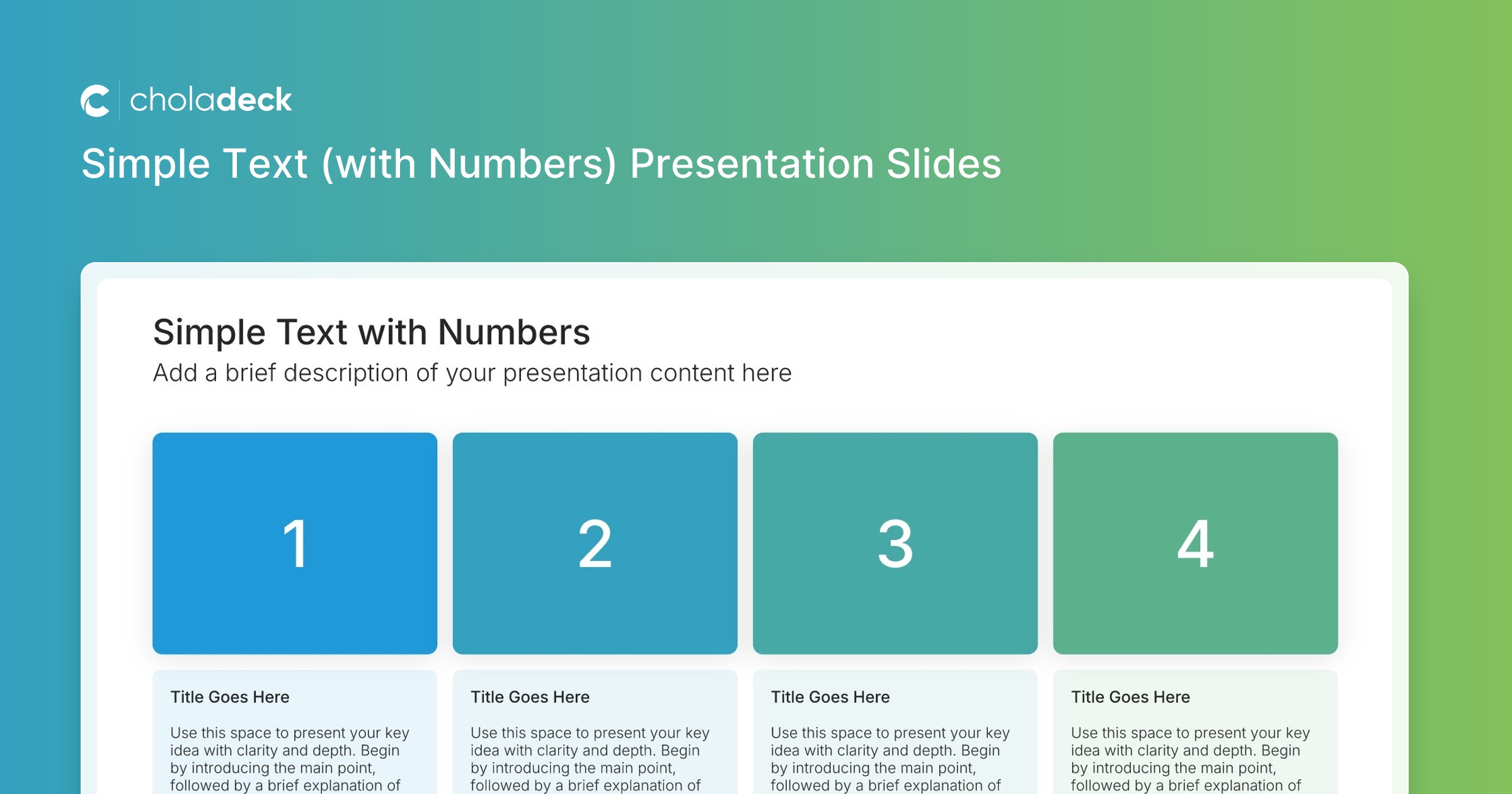 Simple Text with Numbers Slides: Organize Content by Count