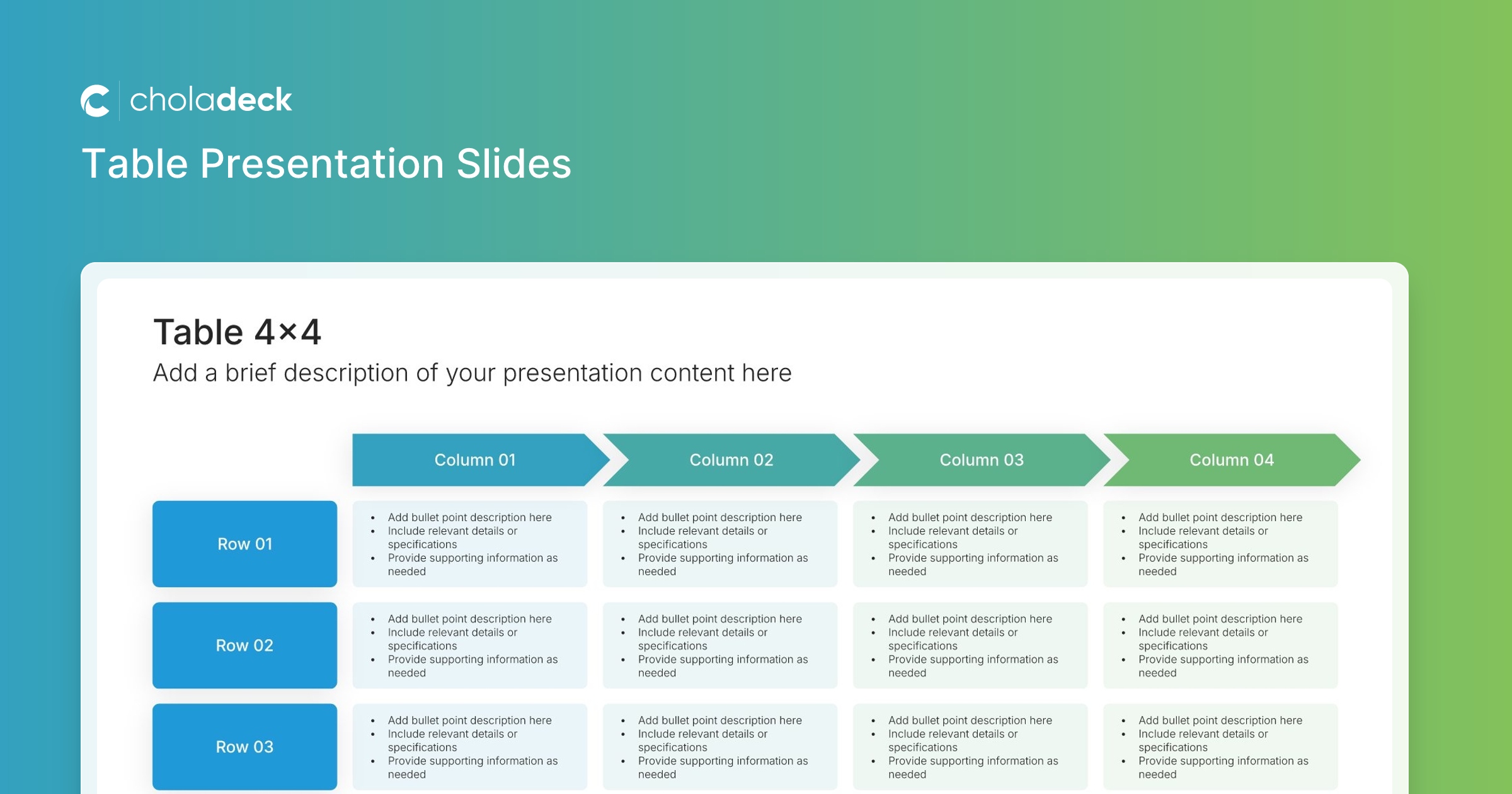 Table Slides: Present Data in Clean, Organized Formats