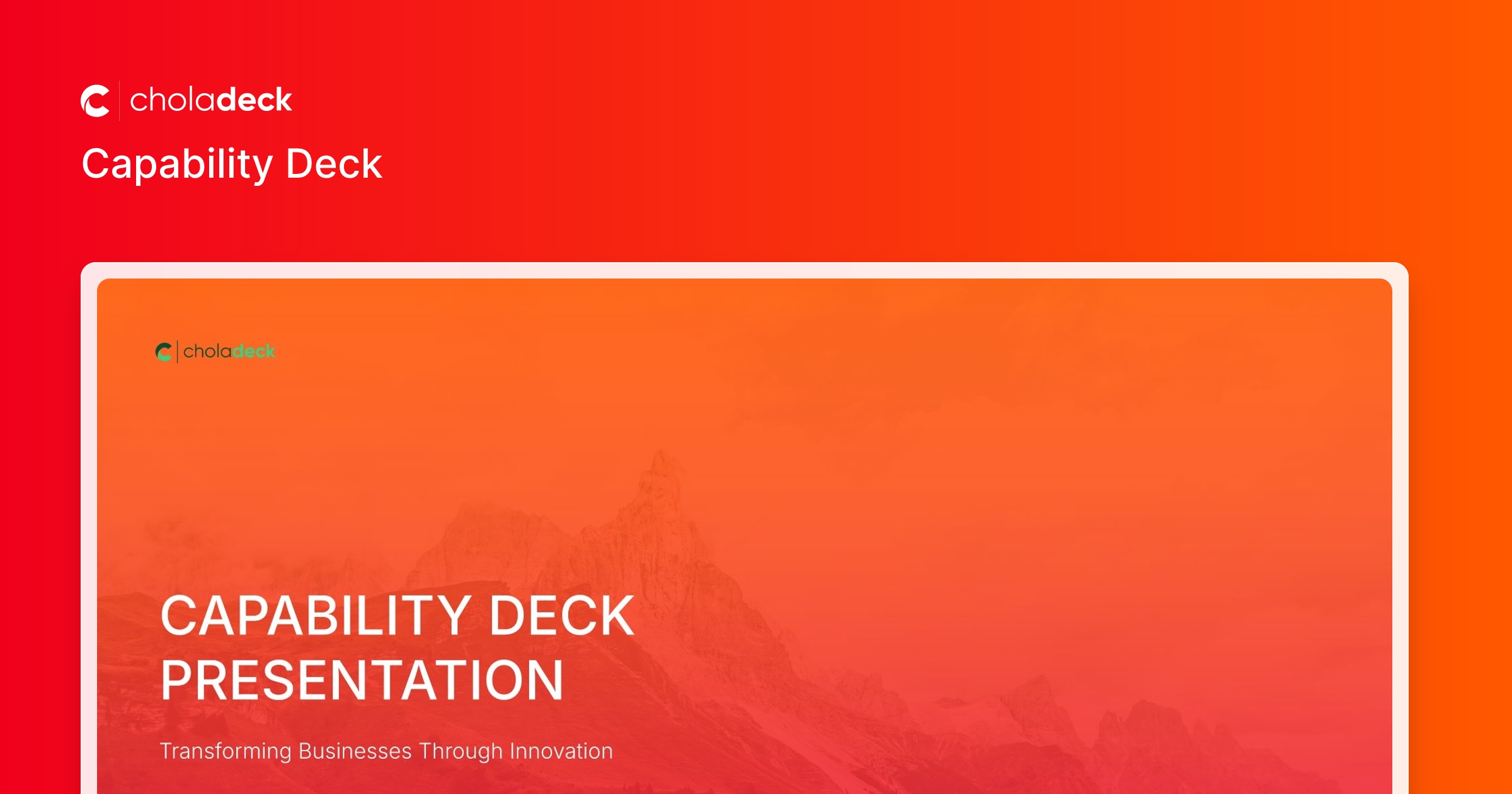 Capability Deck Template for Business Development
