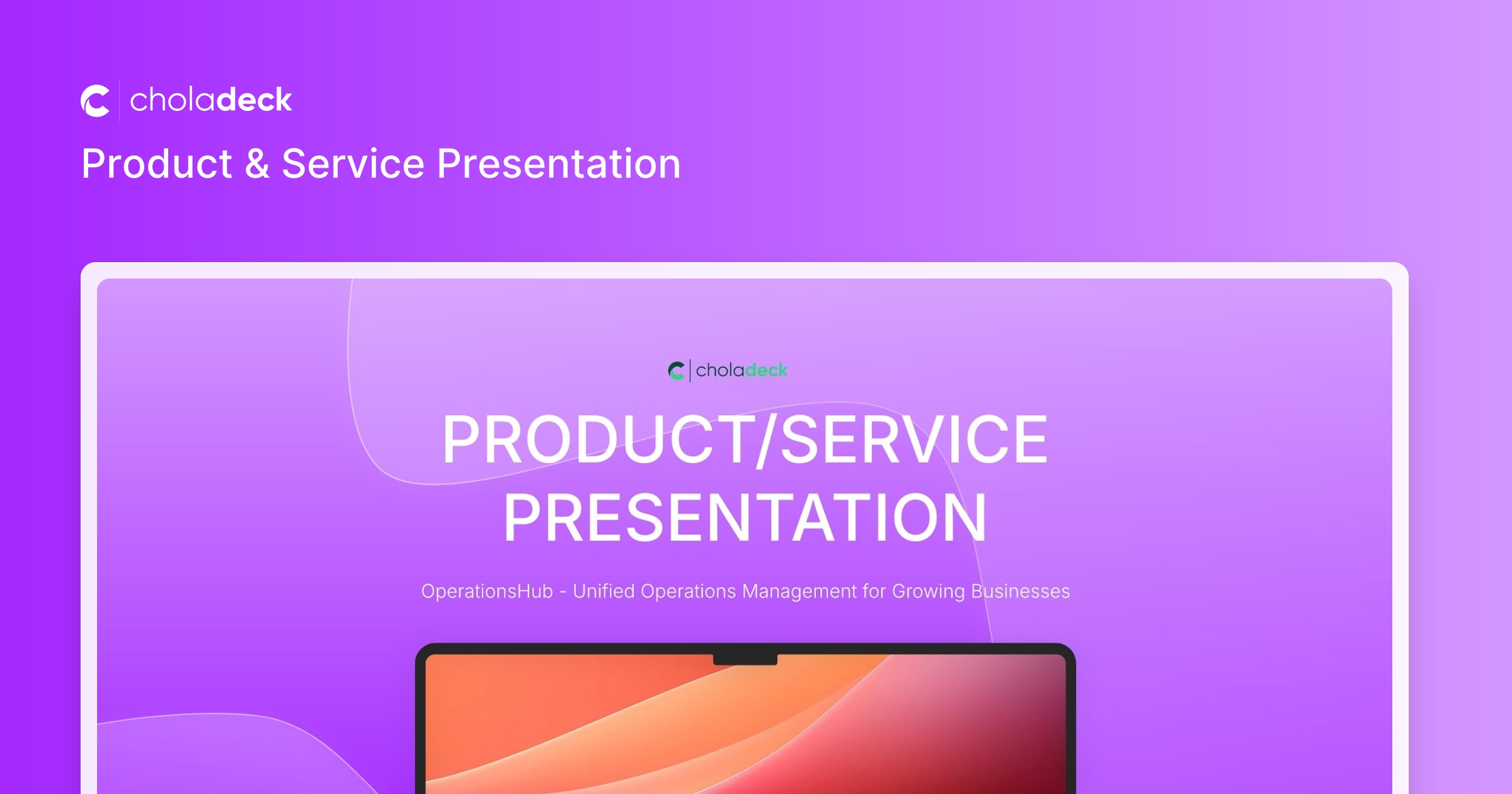 Product and Service Presentation Template for B2B Sales